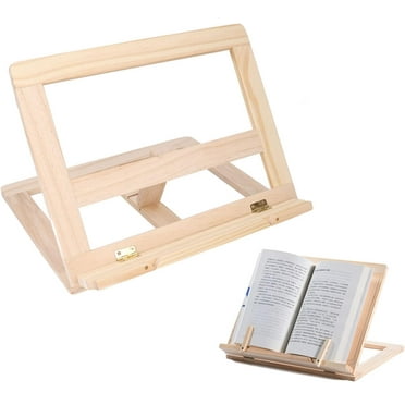 H&S Bamboo Recipe Book Holder - Foldable & Portable Cookbook Stand for ...