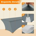 Eurmax 8Ft Rectangular Fitted Spandex Tablecloths Table Covers(Silver ...