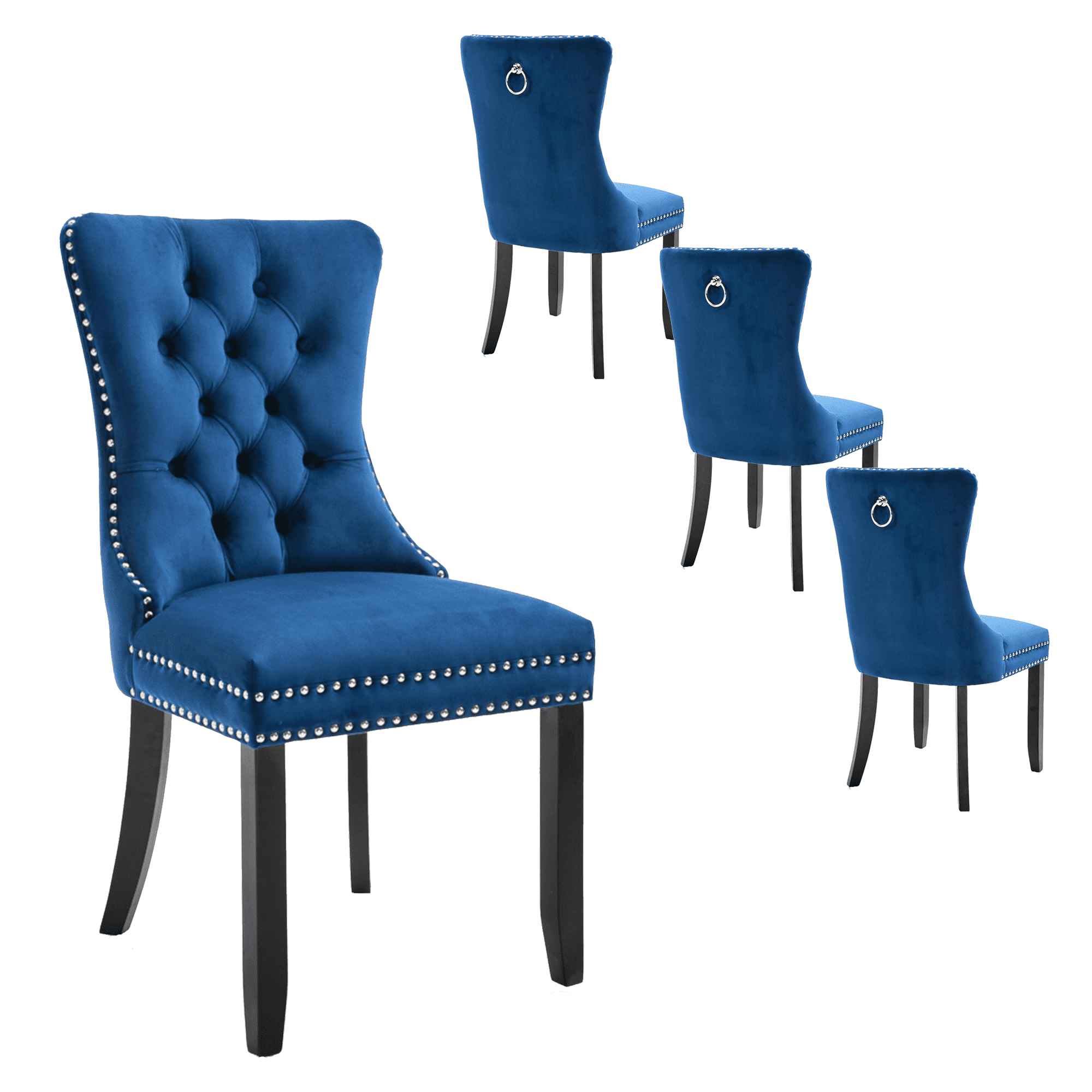 Contemporary Button Tufted Dining Chairs, High-end Velvet Upholstered ...