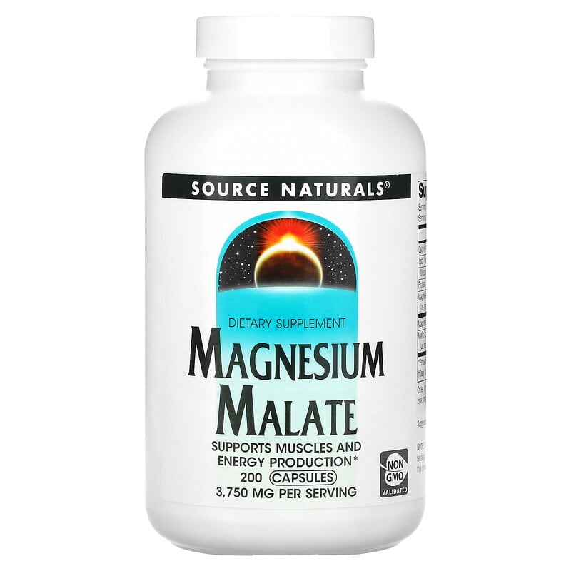 Source Naturals | Magnesium Malate, 200 Caps | Malato de Magnesio, 200 ...