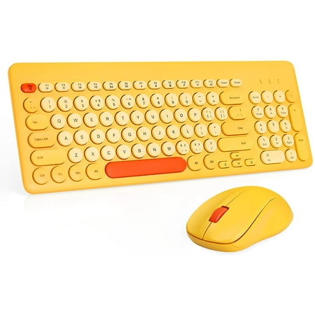 XYCCA Wireless Keyboard and XYCCA Combo, Sweet Yellow Cute Keyboard, 2 ...
