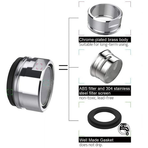 Faucet Sink Aerator, Water Tap Filter Diffuser Brass Replacement Part ...
