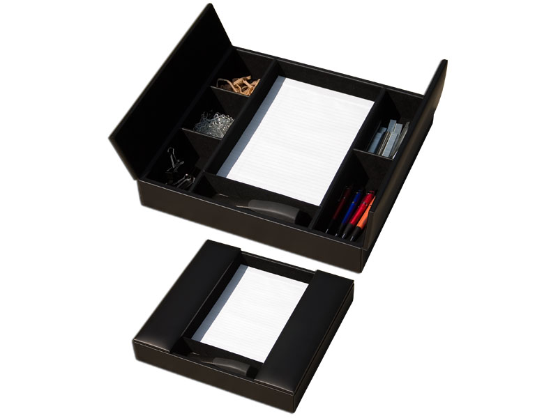 Classic Black Leather Enhanced Conference Room Organizer - Walmart.com