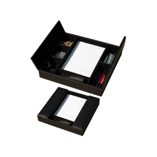 Classic Black Leather Enhanced Conference Room Organizer - Walmart.com