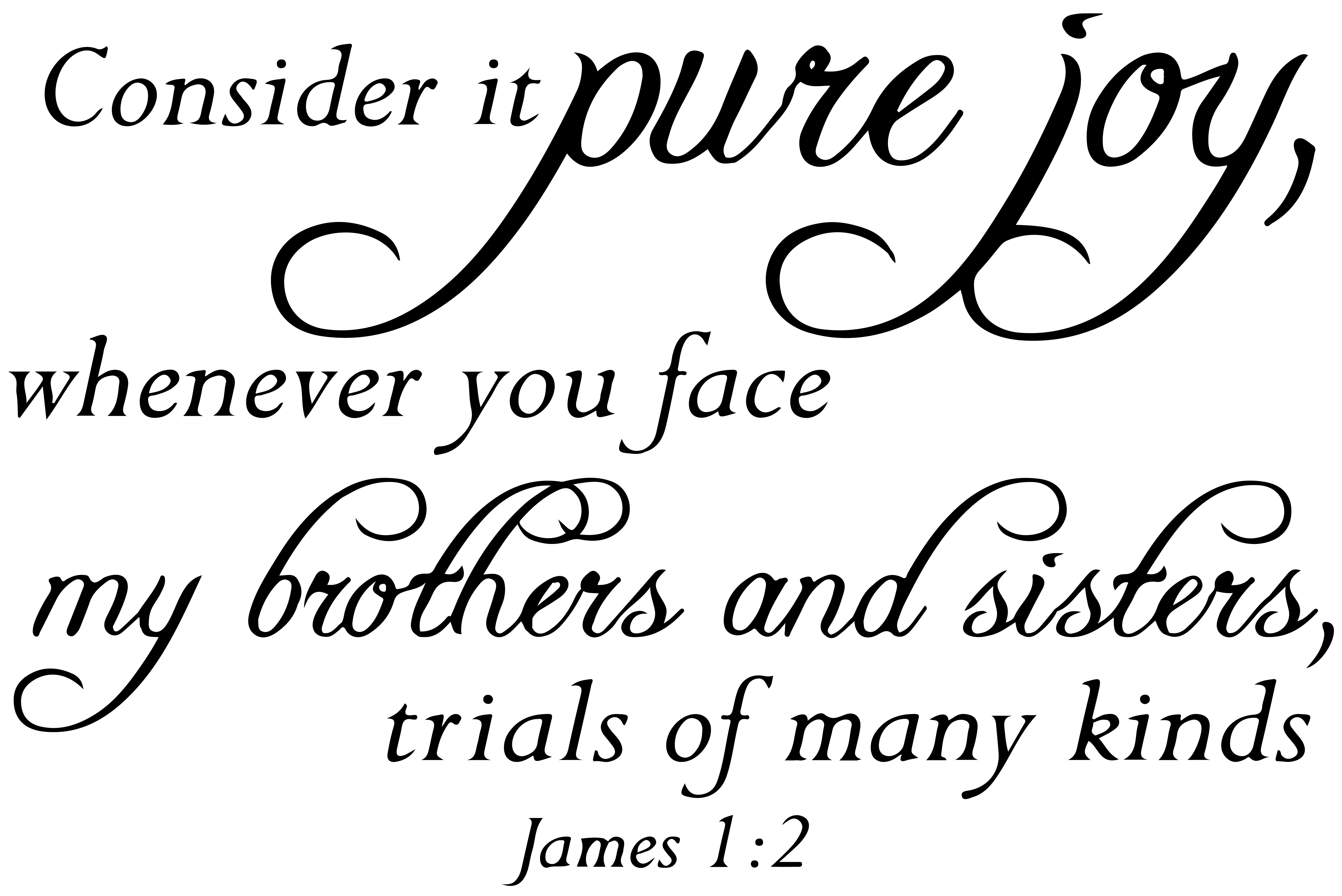 james 1:2 Consider it pure joy, whenever you faceâ ¦ Vinyl Decal ...