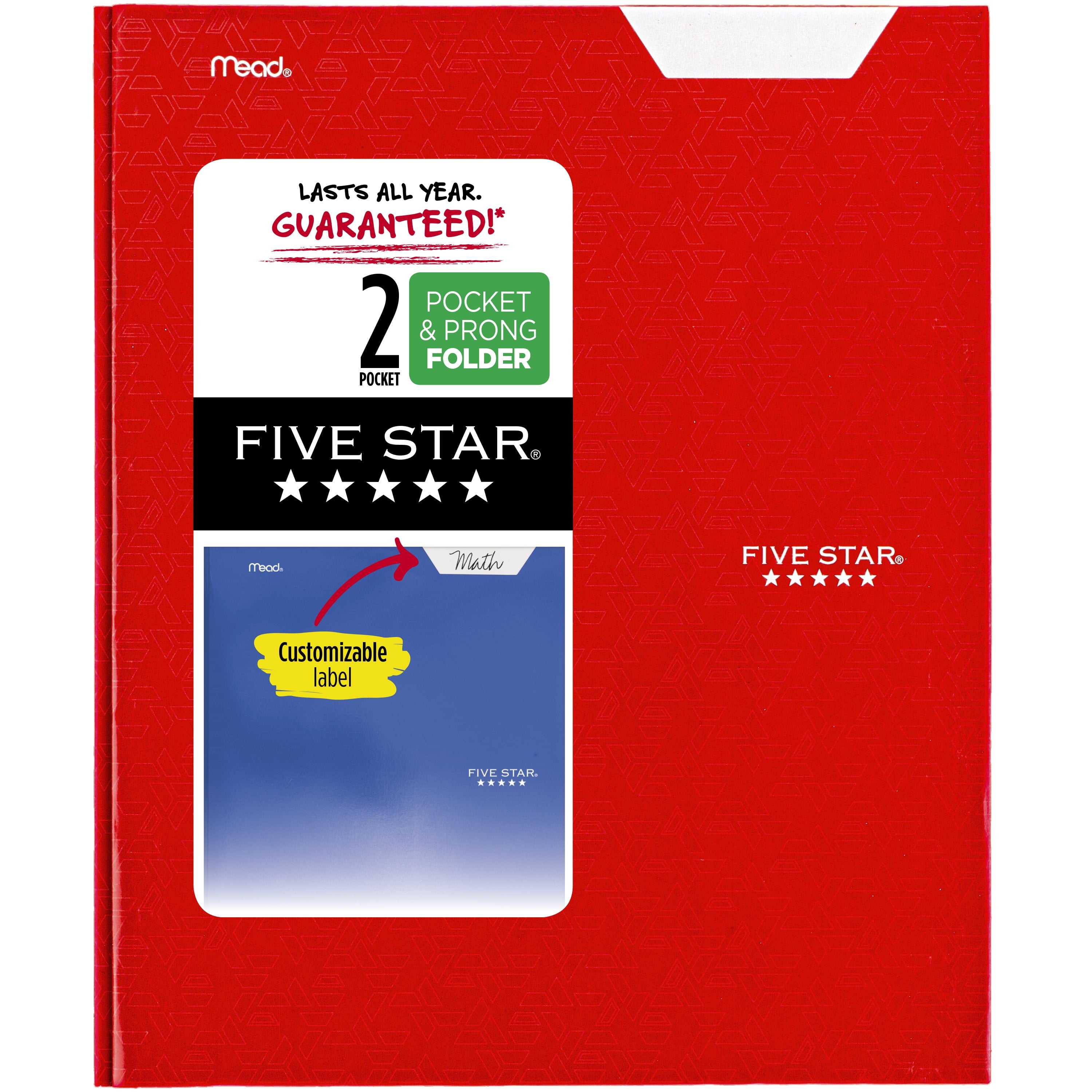 Five Star Pocket and Prong Paper Folder, Fire Red (340020A-WMT22 ...