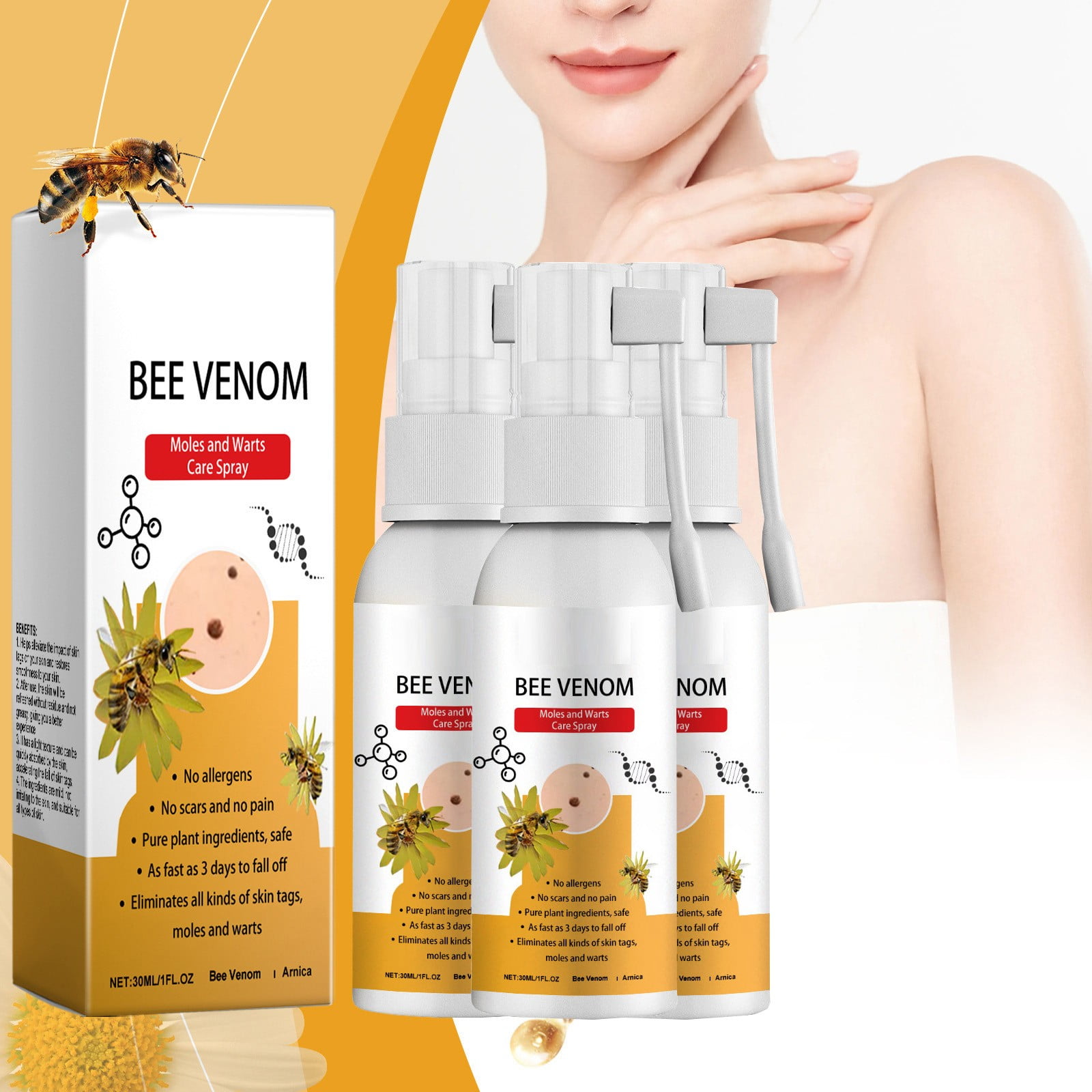 Bee, 30ml Tag Recede Bee Spray, Tagrecede Bee Spray Para La Piel.Seguro ...