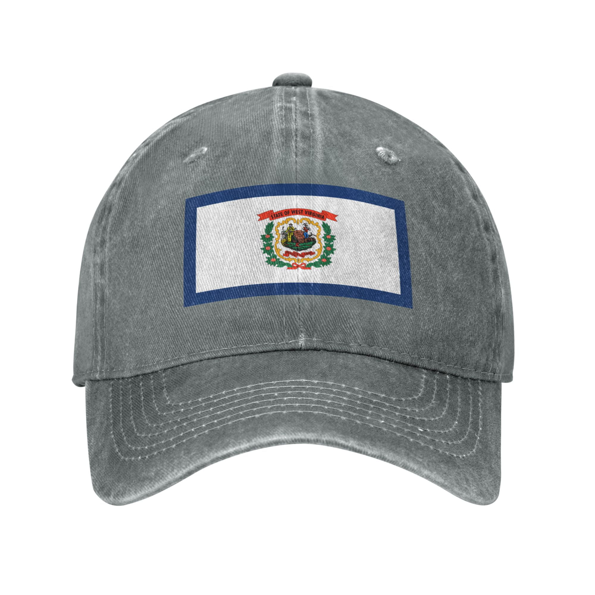 DouZhe Adjustable Washed Cotton Baseball Cap - West Virginia Flag ...