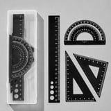 MOQIN Geometry Set, 4Pack, Triangle Ruler Four-Piece Set Aluminum Alloy ...