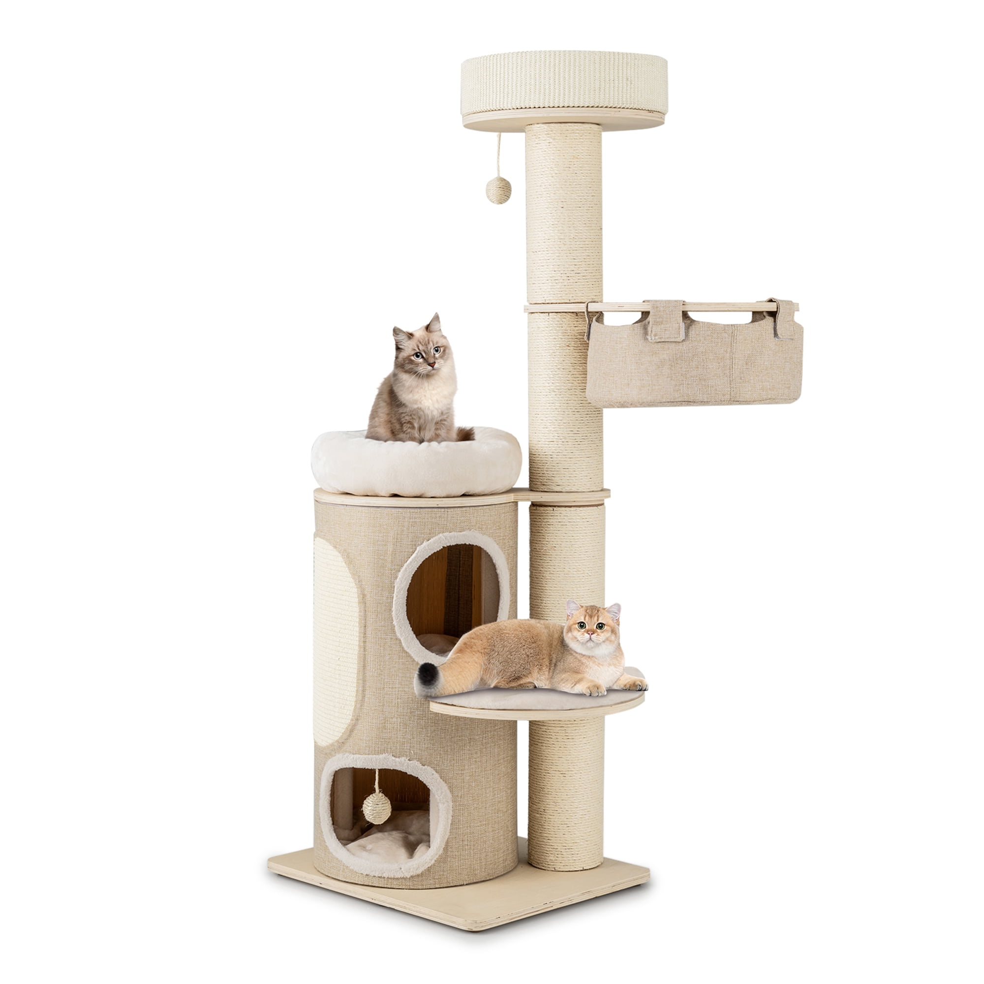 Click here for Gymax 61 Cat Tree For Indoor Cats W/ 2-Stoery Cond... prices