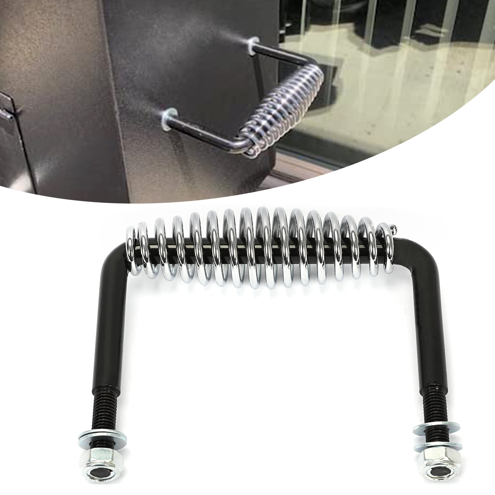 Spring Handle with Mounting Bracket 5" for BBQ Grill Wood Furnace Stove ...