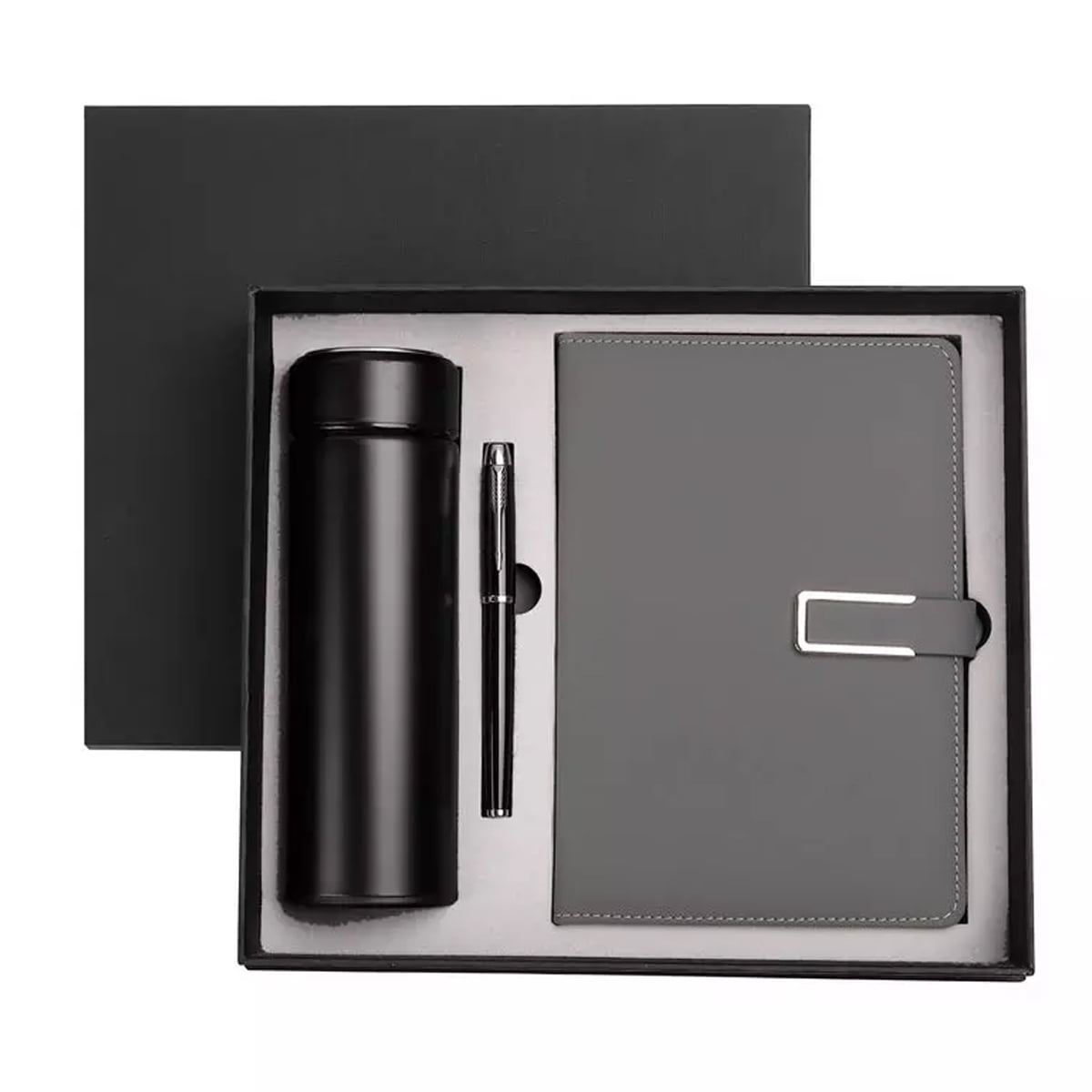 Caja Regalo Cuaderno Agenda De Cuero Con Bolígrafo y Termo Dara Baby ...