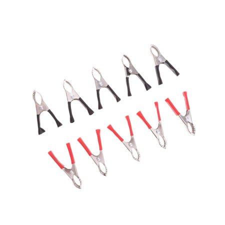 serony 10 Pieces 75mm Insulated Testing Alligator Crocodile Clips ...