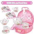 Jewelkeeper Kids Play Tea Party Set - 18-Pc Porcelain Toy with Pink ...
