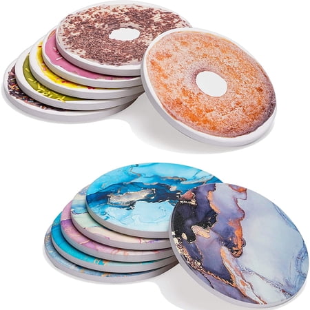 Absorbent Coasters Duo Bundle - Doughnuts Plus Marbling with Golden ...