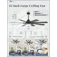 Zardon 65in Ceiling Fans with Light and Remote Control, Modern Large ...