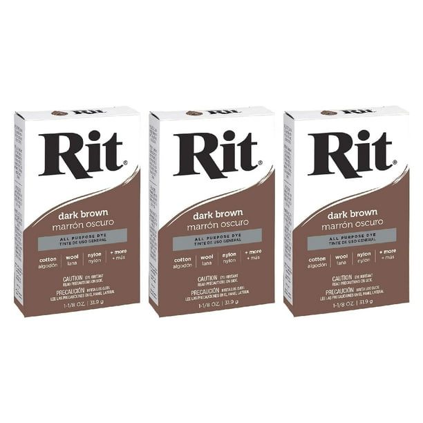 Rit All Purpose Powder Dye 1-1/8 oz Dark Brown, 3 Pack - Walmart.com