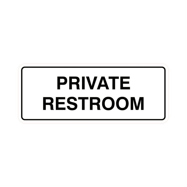 Standard Private Restroom Sign(White) - Large - Walmart.com
