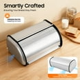 FOGGBET Stainless Steel Bread Box 17" Roll Top Bread Bin Large Capacity ...