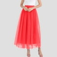 Tanhomme Women's Tulle Skirt A-Line High Low Asymmetrical Length Elastic Waist Tutu Skirts ...