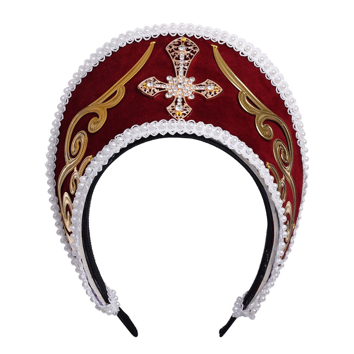 GRACEART Renaissance Women Wine Red Tudor Corss Headpiece Royal French ...