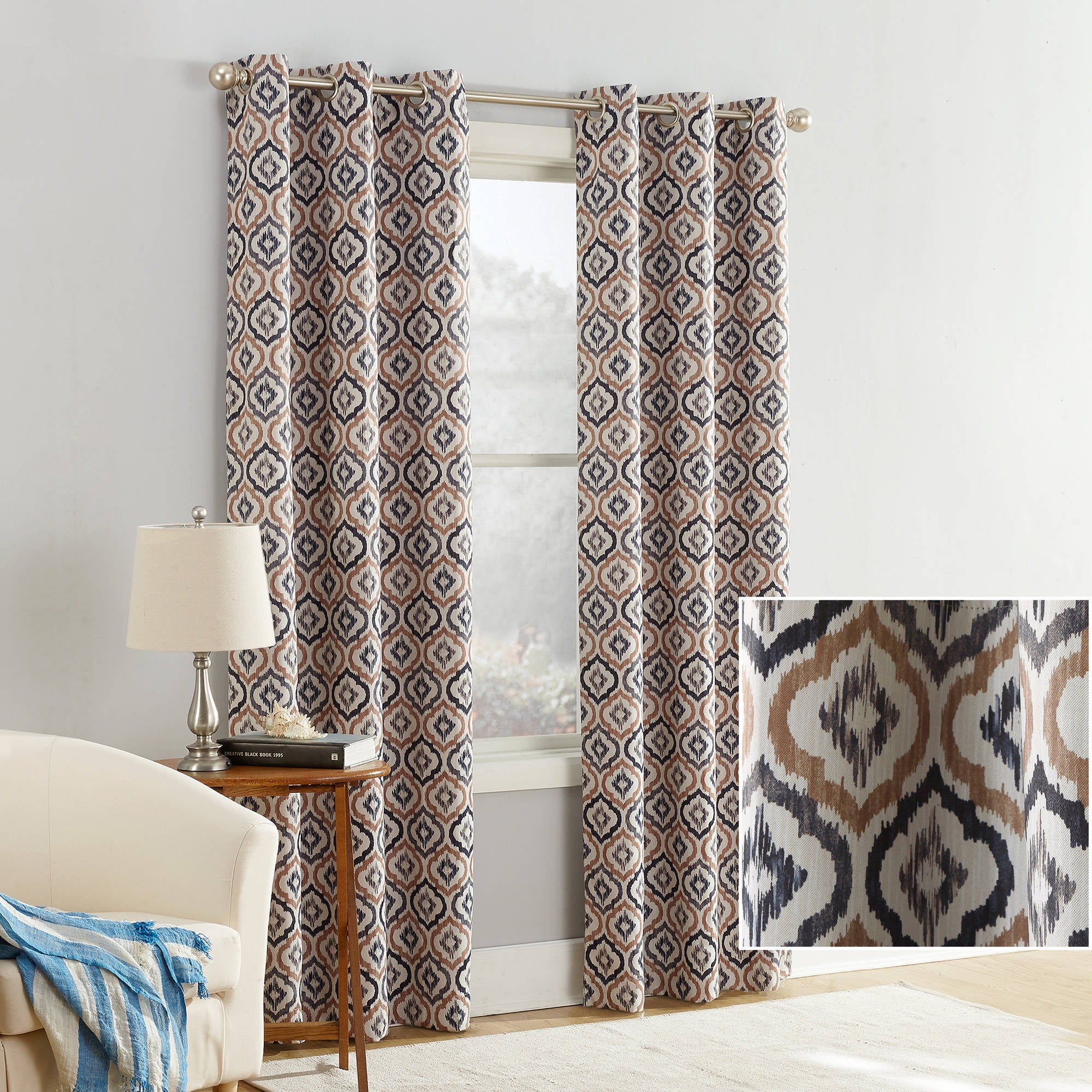 Mainstays Sachi Blackout Energy Efficient Grommet Curtain Panel ...