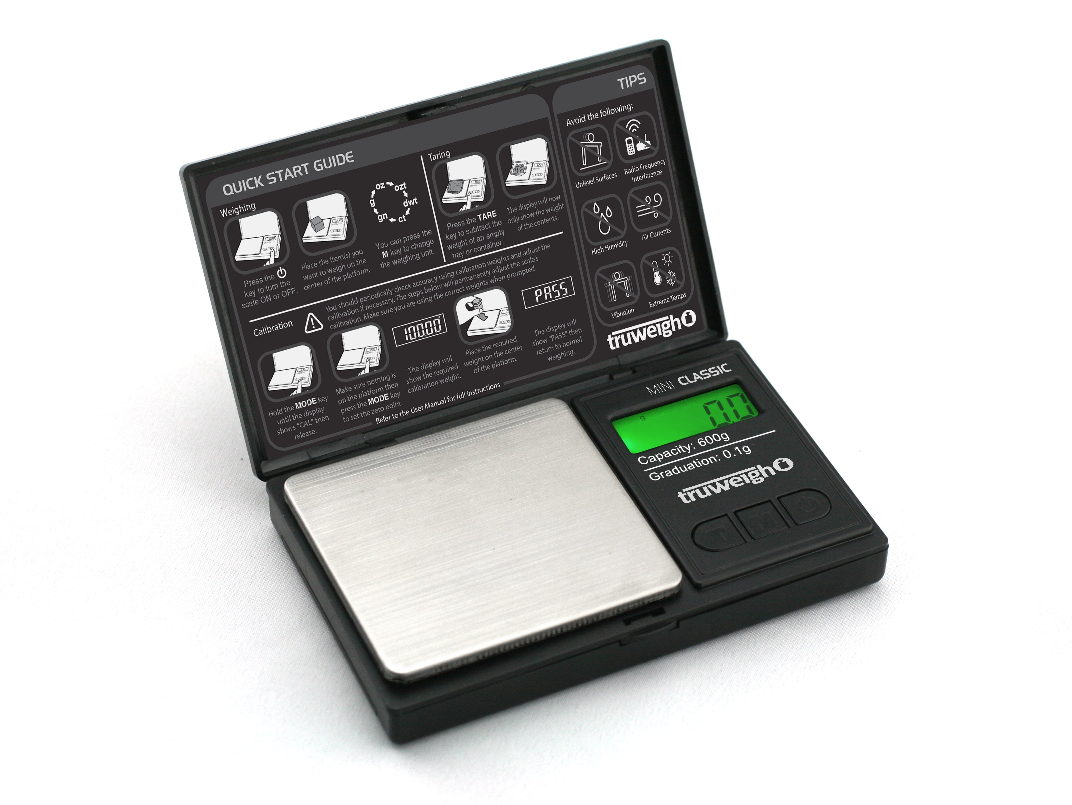 MINI CLASSIC Digital Mini Scale 600g x 0.1g Black - Walmart.com