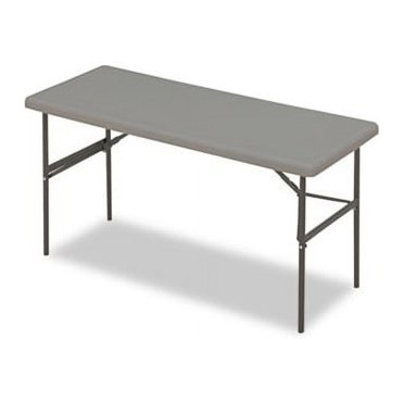 Premium Wood Laminate Folding Table, Rectangular, 60w X 18d X 29h, Gray ...