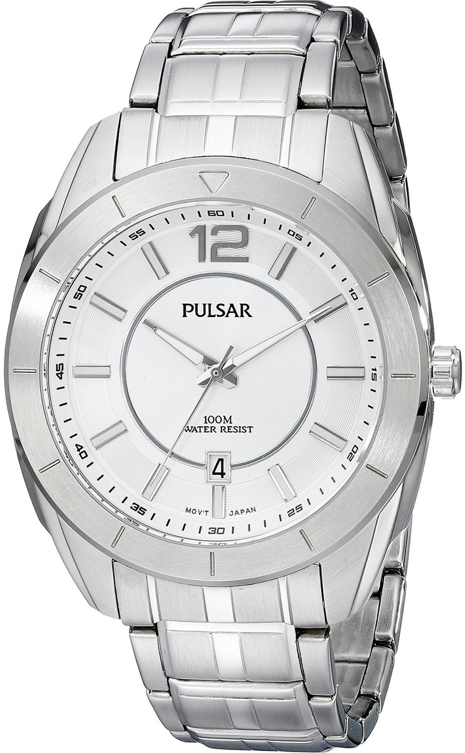 Mens Stainless Steel Case and Bracelet Silver Watch - PS9339 - Walmart.com