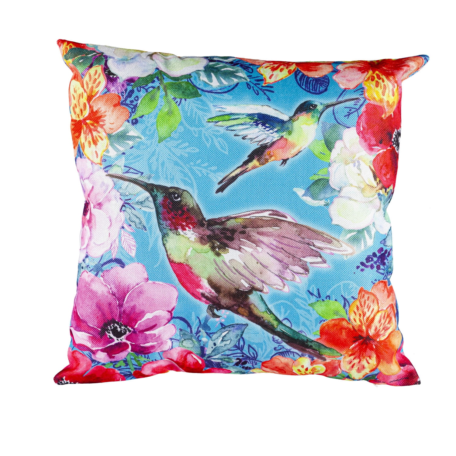 Bright Flowers and Hummingbirds Interchangeable Pillow Cover - Walmart.com