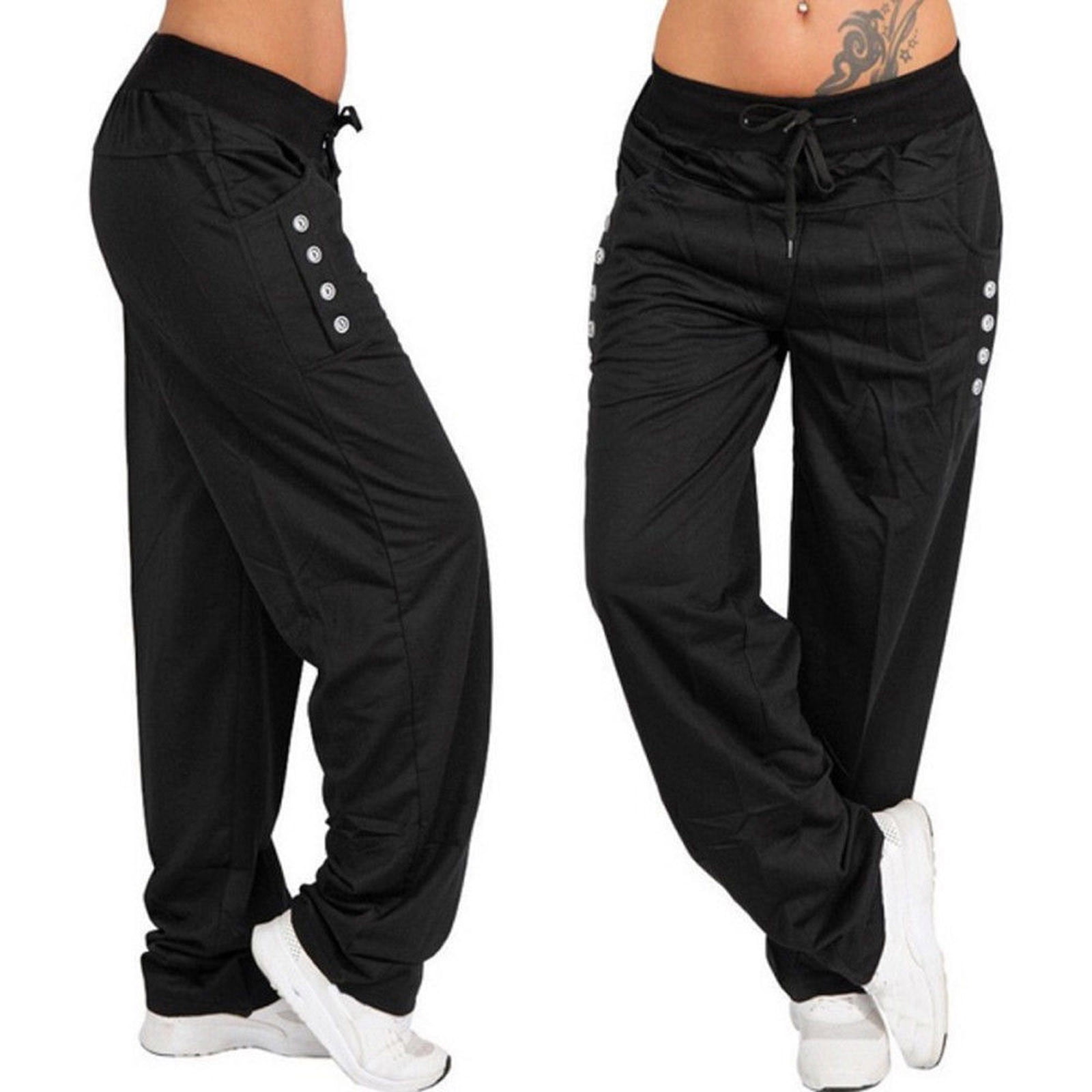Tarmeek Women's Sweatpants Wide Leg Yoga Pants High Waisted Adjustable ...