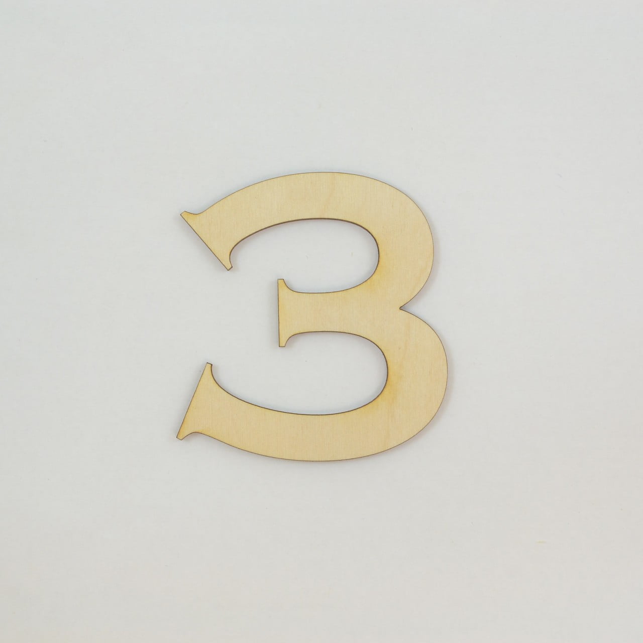 1 Pc, 10 Inch X 1/4 Inch Wood Numbers 3 In The Copperplate Gothic Bold ...