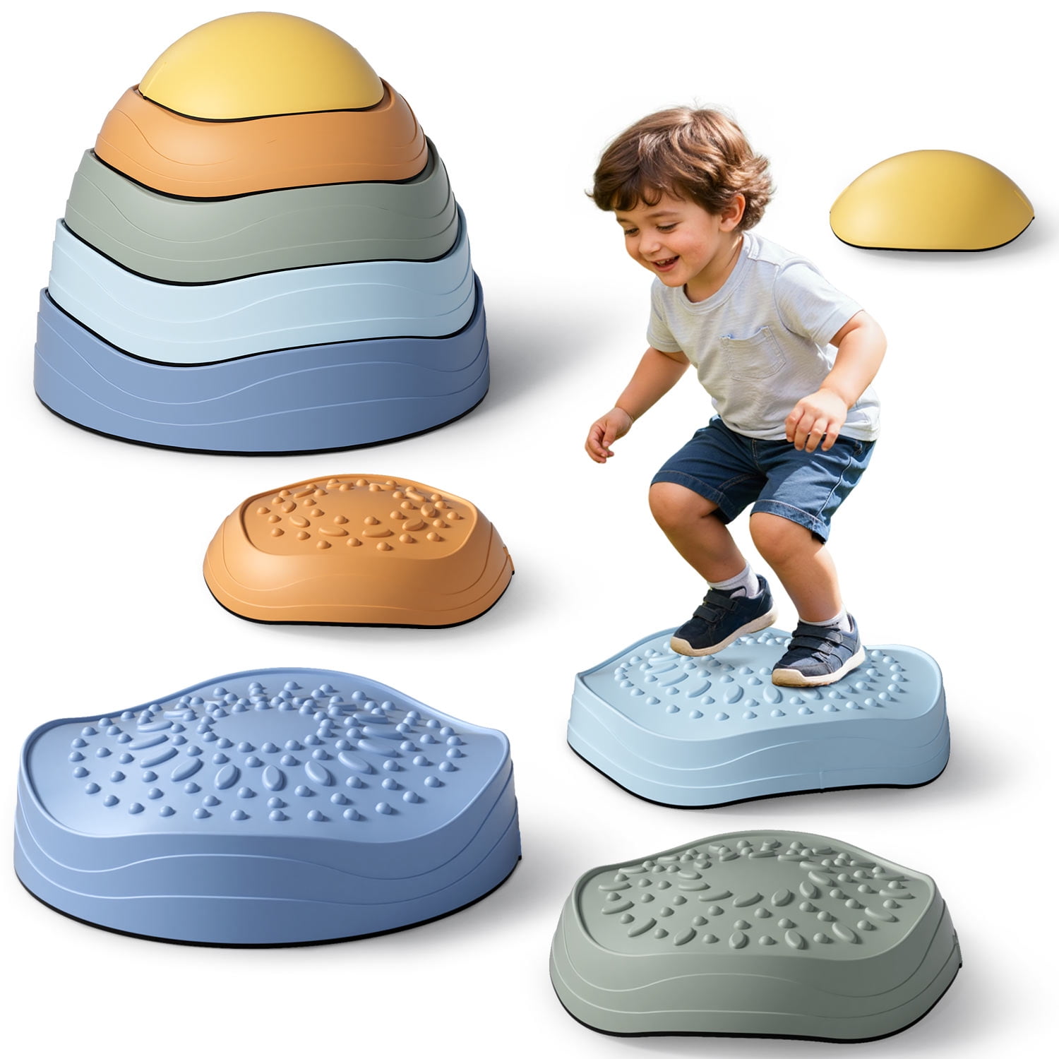 Click here for Oroliving 5pcs Non-Slip Plastic Balance Stepping S... prices