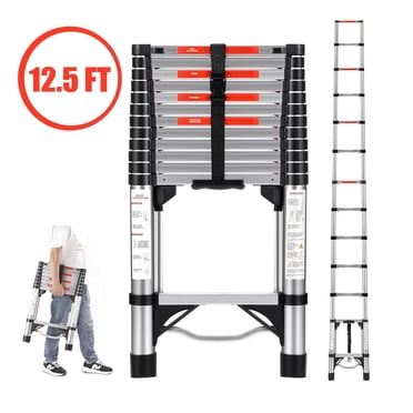 Telescoping Ladder,One Button Retraction Aluminum Telescopic ...