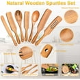 Spurtles Kitchen Tools Wooden, 7Pcs Wooden Spoons for Cooking, Natural ...