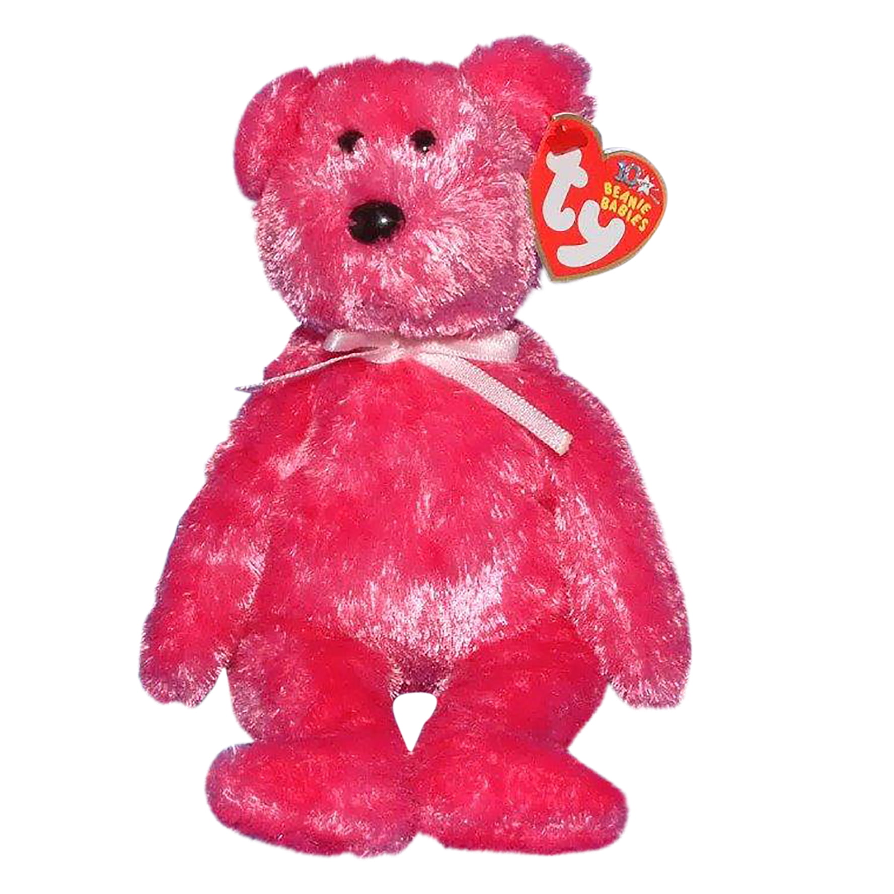 Ty Beanie Baby: Sherbet the Bear - Hot Pink | Stuffed Animal | MWMT ...