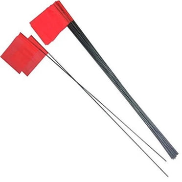 40pcs Red Marking Flags for Lawn, Lawn Marking Landscape Flags, Yard ...