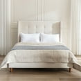 GDF Studio Aubrey Velvet Wingback Bed, Ivory + Queen - Walmart.com