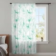 Green Flower Semi Sheer Curtains Drapes for Living Room,Bedroom,French ...
