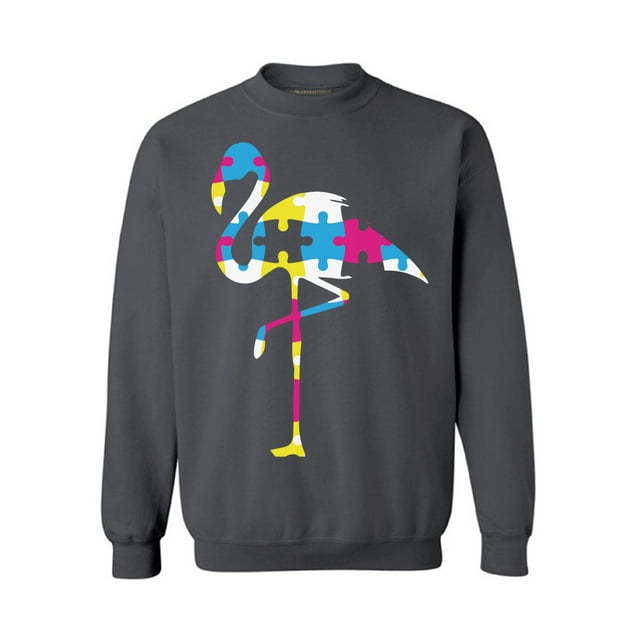 Awkward Styles Autism Flamingo Puzzle Sweatshirt Autism Flamingo ...