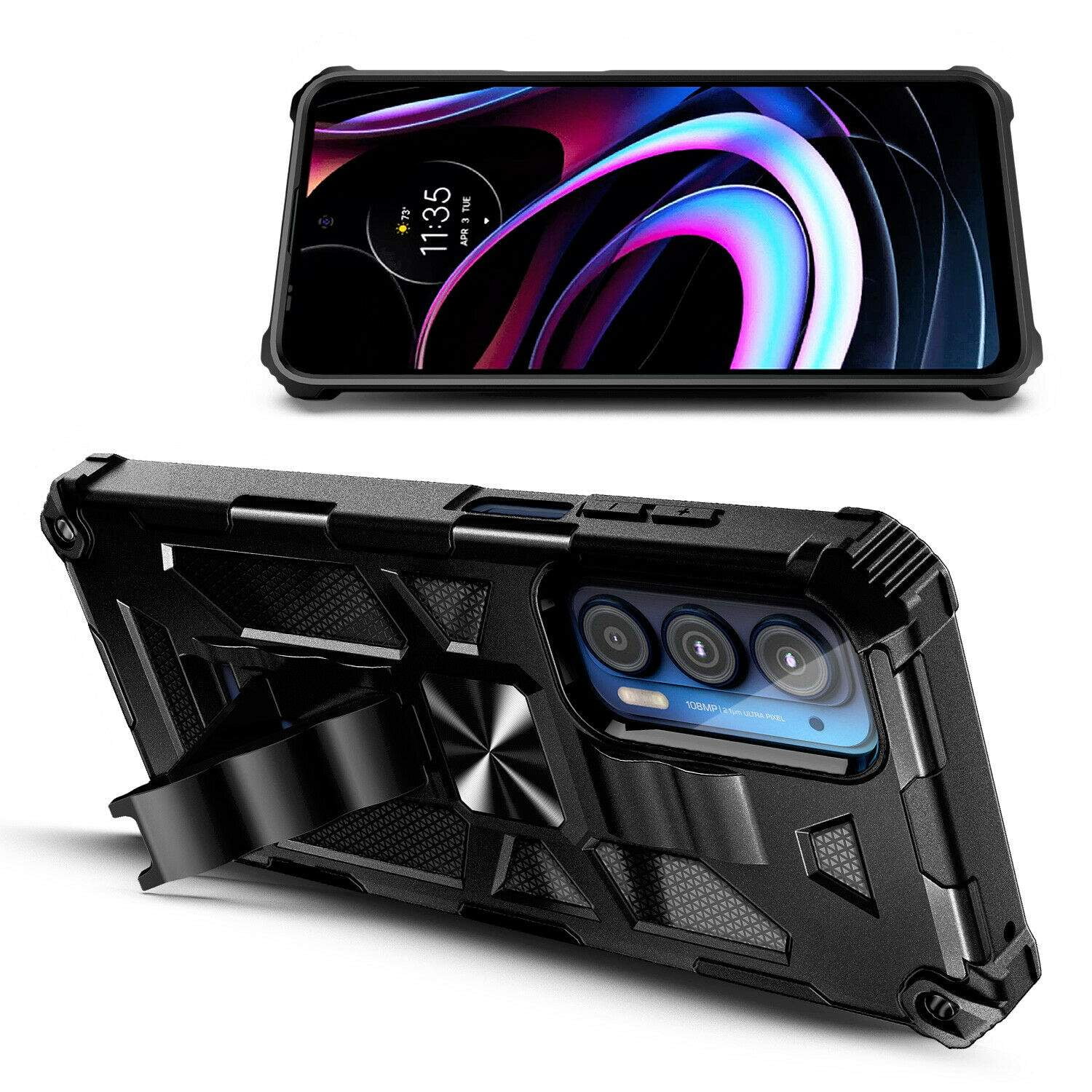 Motorola Moto Edge 5G UW (2021) Armor Case Kickstand Magnetic Mount ...