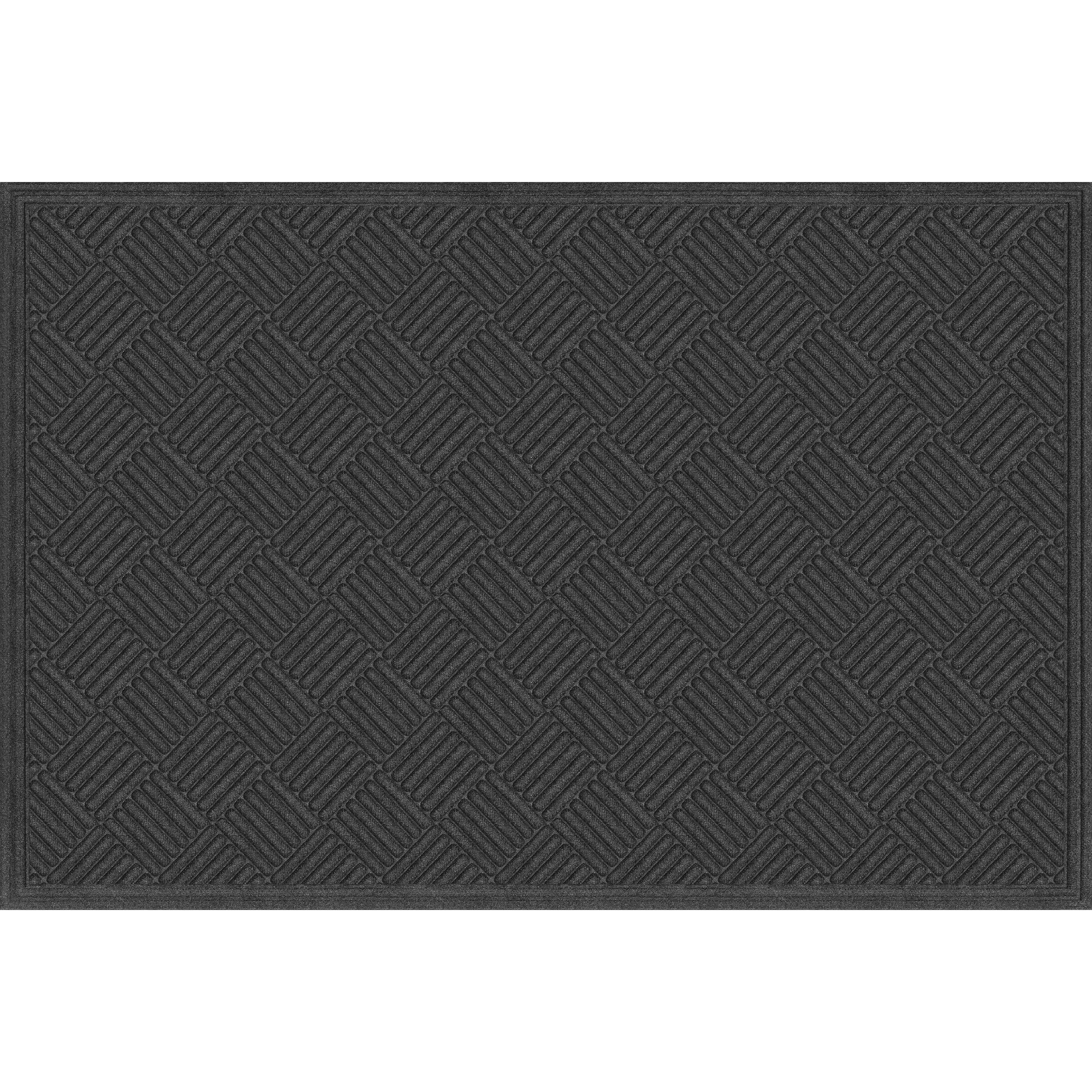 Mainstays Textures Crosshatch Polyester and Rubber Backed Doormat, 4' x ...
