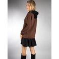 DARING DIVA Women's Stylish AK Double Layer Hooded Dress M Brown ...