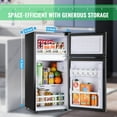 DEMULLER 2.4 Cu.Ft Mini Refrigerator, Double Door, Compact Black Fridge ...