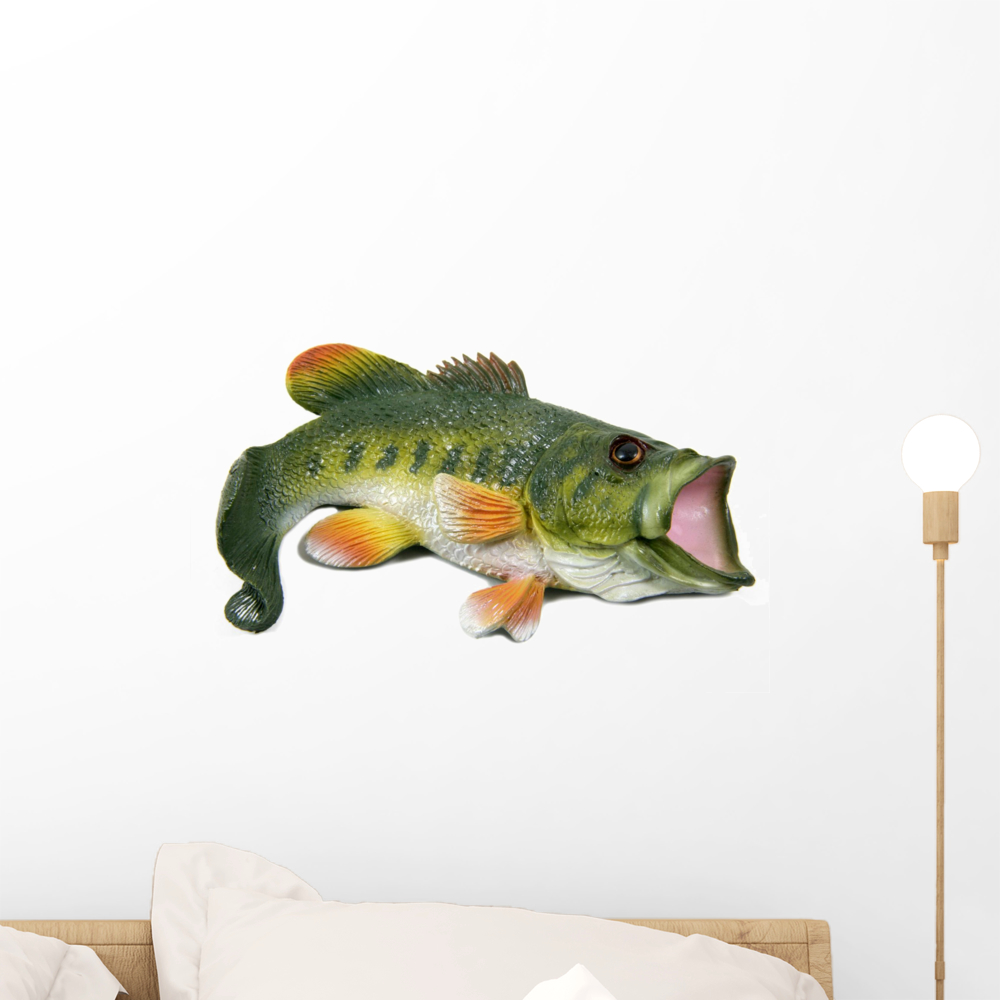 Large Mouth Bass Wall Mural Decal Sticker, Wallmonkeys Peel & Stick ...