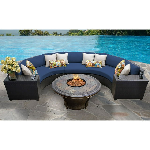 TK Classics Barbados 06H Wicker 6 Piece Fire Pit Patio Set - Walmart.com