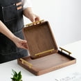 Solid Walnut Wooden Serving Tray with Brass Handles for home décor ...