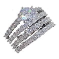 2Pcs Rhinestone Band Rings Women Cubic Zirconia Ring Sparkly Engagement ...