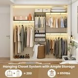 Aheaplus 8FT Hanging Closet System, 96 Inch Closet Organizer System ...