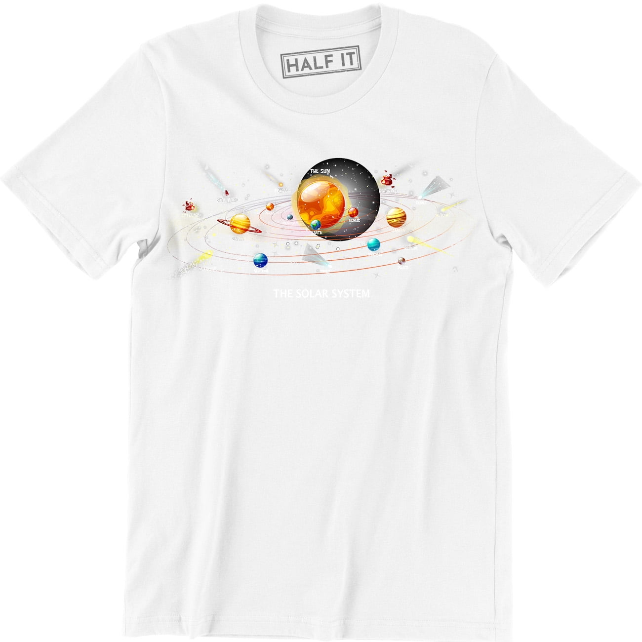 Solar System Funny Space Astronomy Fashion Retro Planets Cool T-Shirt ...